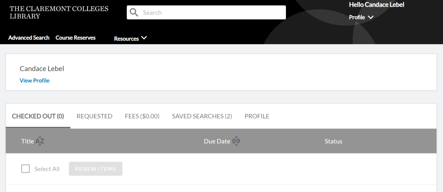 Two New Changes to Your Library Account – The Claremont Colleges Library